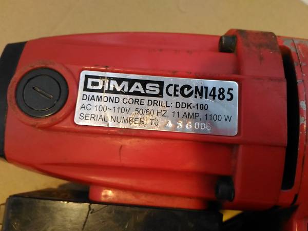 DIMAS DDK-100 ダイヤモンドコアドリル 100V 通電のみ(本体)｜売買されたオークション情報、yahooの商品情報をアーカイブ ...