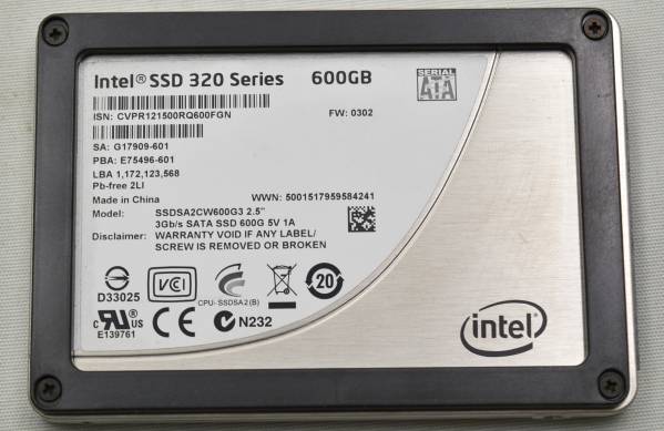 MLCチップ搭載 SSD intel 320 Series 600GB SSDSA2CW600G3(256GB～)｜売買されたオークション情報 ...