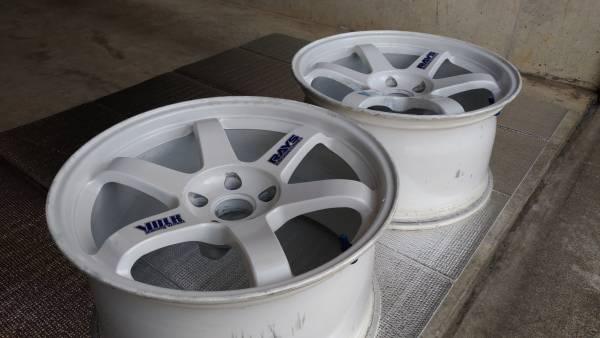 絶版 TE37 GT-Rサイズ 9.5J +12 ホワイト RAYS VOLK RACING TE37 鍛造 2本 BNR34 BCNR33 ...