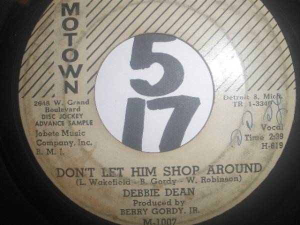 試聴DEBBIE DEAN DON’T LET HIM SHOP AROUND THE MIRACLES SHOP AROUNDアンサー ...