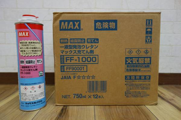 N5249 マックス株式会社 1液型発泡ウレタンマックス充てん剤 FF-1000 FF90001 750ml 12本セット(補修)｜売買された ...