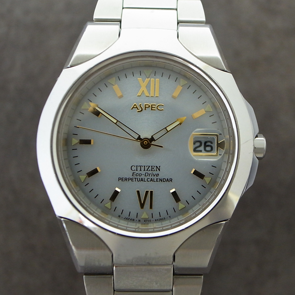 CITIZEN シチズン アスペック パーペチュアルカレンダー エコドライブ E710-H23681 電池交換済(シチズン)｜売買されたオークション情報、yahooの商品情報をアーカイブ公開 ...