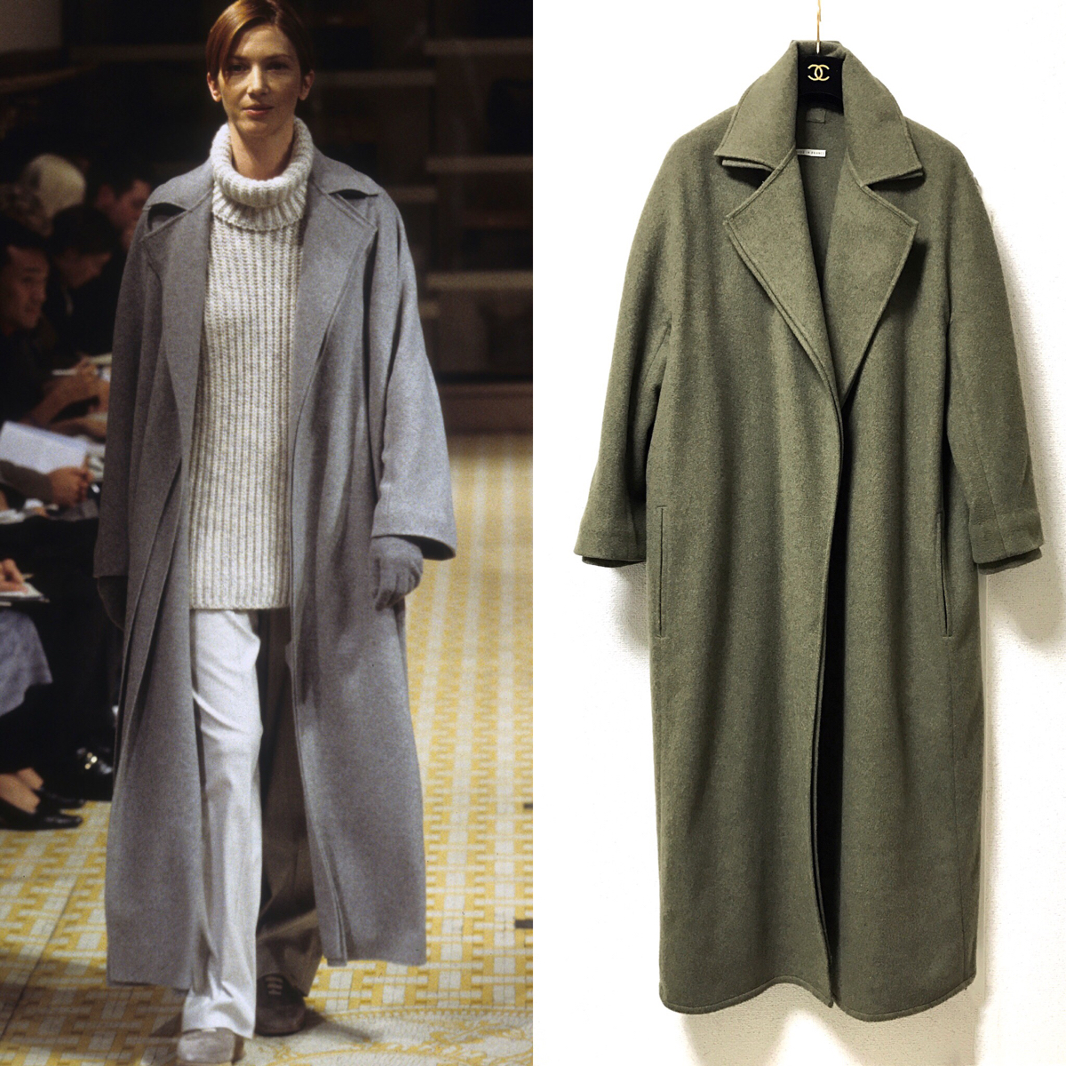 hermes エルメス マルジェラ 期 1999-2000 AW レイヤード コート カシミヤ 100% 38 オリーブ(コート)｜売買されたオークション情報、yahooの商品情報をアーカイブ ...