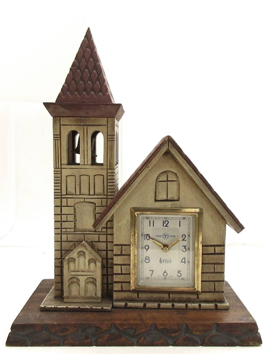 レア 名巧舎 MEIKO CLOCK 鐘楼 オルゴール 置時計 手彫り 教会 手巻き ゼンマイ 昭和レトロ アンティーク 日本製(一般)｜売買 ...
