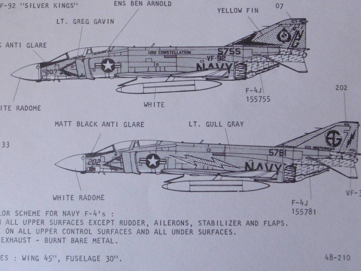 デカール MICROSCALE DECAL 1/48 F-4J s VF-92 ＆ VF-33 ファントムⅡ(アメリカ)｜売買された ...
