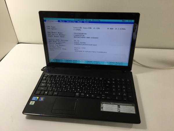 ジャンク acer Aspire 5742-F52D/K Core i 5 M480 2.67G 4G 512G SSD(15インチ～)｜売買 ...