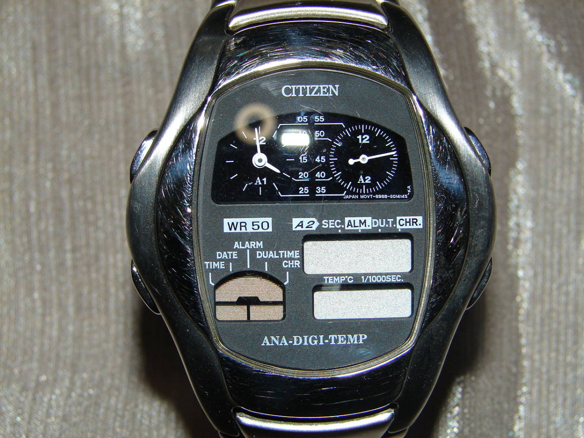 故障品 シチズン 腕時計 アナデジテンプ WR50 wr-50 ana-digi-temp ana digi temp citizen リスト ...