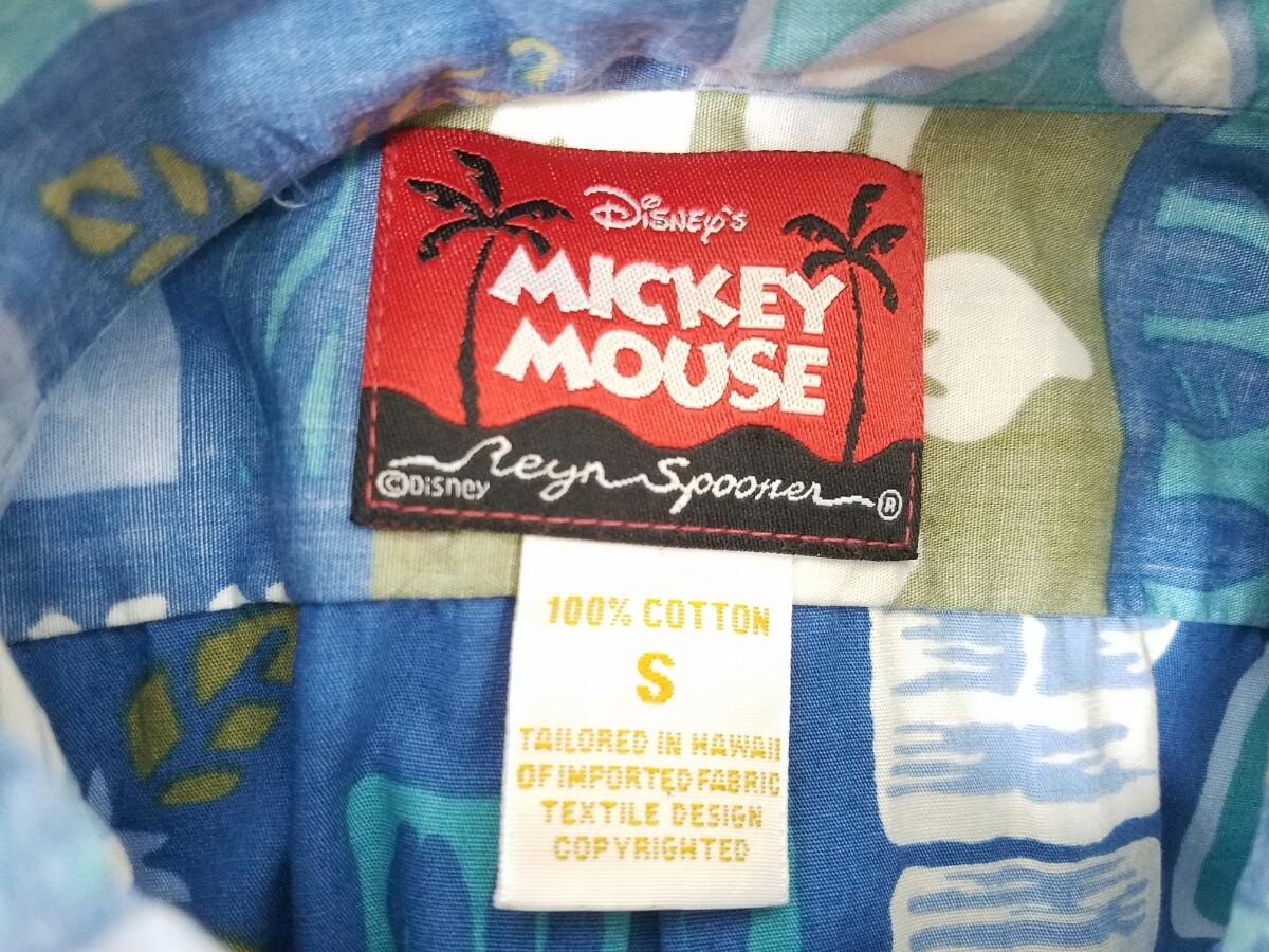 同様 ハワイ製 入手困難 Reyn Spooner Disney アロハシャツ size S レインスプーナー ディズニー ミッキーマウス ...