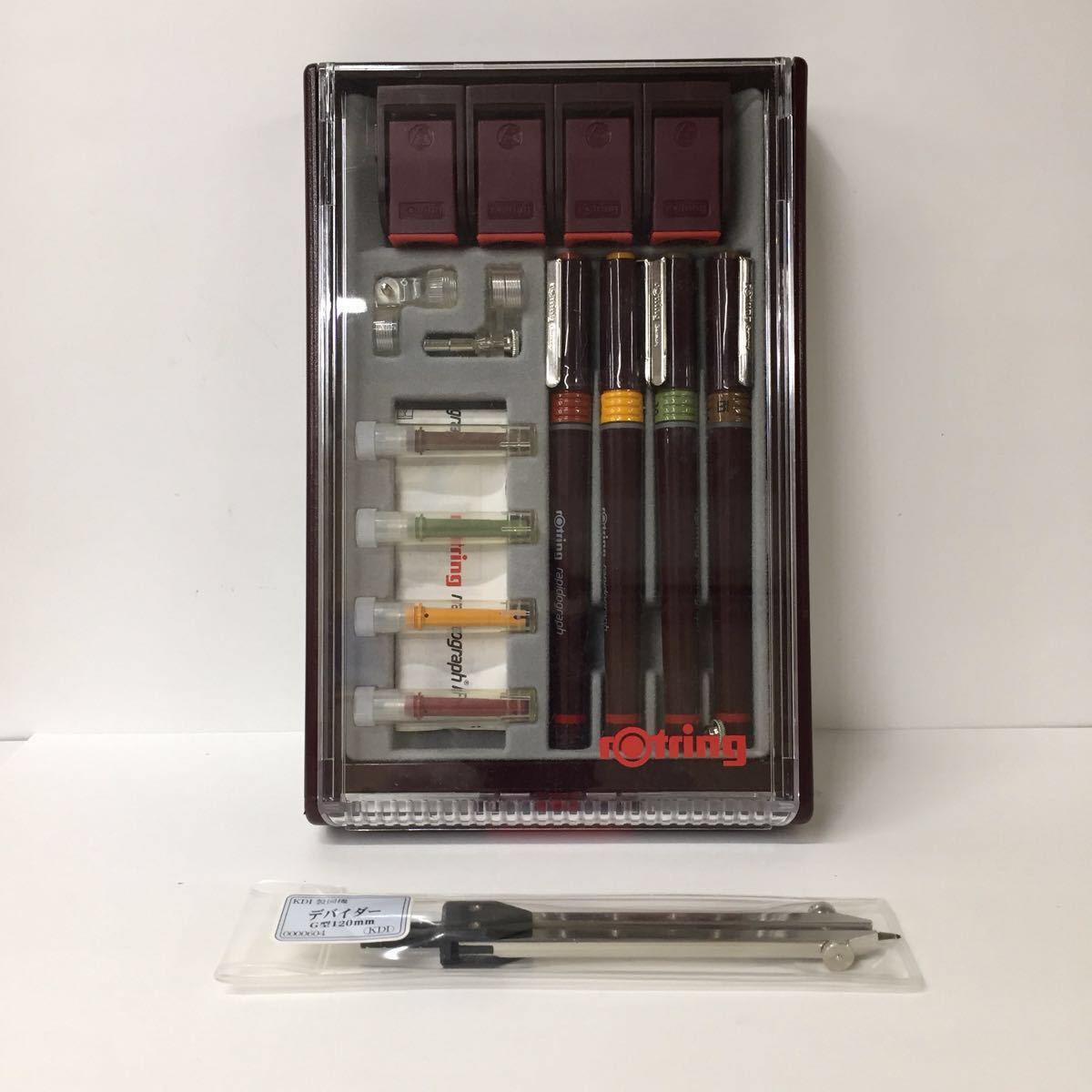 rotring rapidograph F セット / KDI 製図機 デバイダー G型120mm 製図用万年筆 製図 237r(事務、店舗 ...