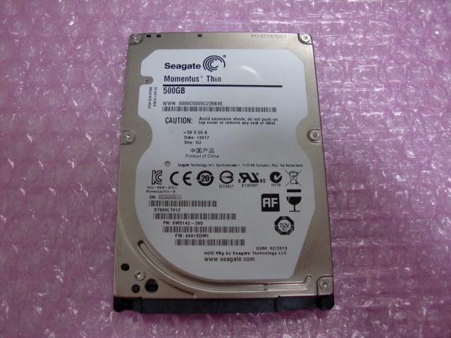SEAGATE Momentus Thin ST500LT012 500GB 5400rpm 16M 薄型7mm厚 1(500GB～)｜売買さ ...