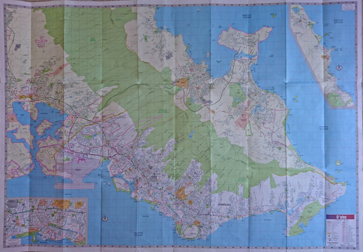 AIKU-YA ハワイ オアフ島 地図 2002年 アメリカ RAND McNALLY(世界地図)｜売買されたオークション情報、yahooの ...