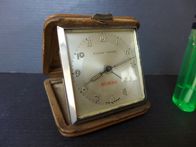 珍品 当時物 稼動品 コンパクト目覚まし時計 Kienzle-Crometa RUBINA 2針 取外式 ドイツ製 レトロ アンティーク時計 ...