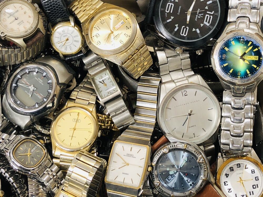 1円 ジャンク腕時計 まとめてセット 200個以上 SEIKO CITIZEN CASIO FOSSIL TIMEX Eddie Bauer ...