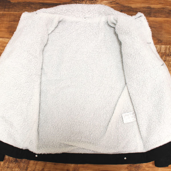 1円スタート 冬物 Sサイズ 国内未発売 JEANS DATUN メンズ 裏ボア デニム Gジャン ジャケット ブルゾン ブラック(Sサイズ ...