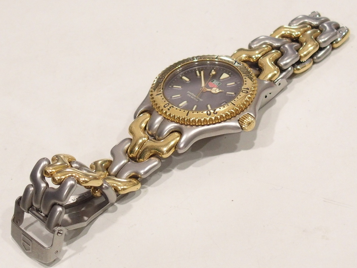 タグホイヤー プロフェッショナル メンズクォーツ腕時計 S95.206M コンビ グレーダイヤル TAG HEUER professional ...