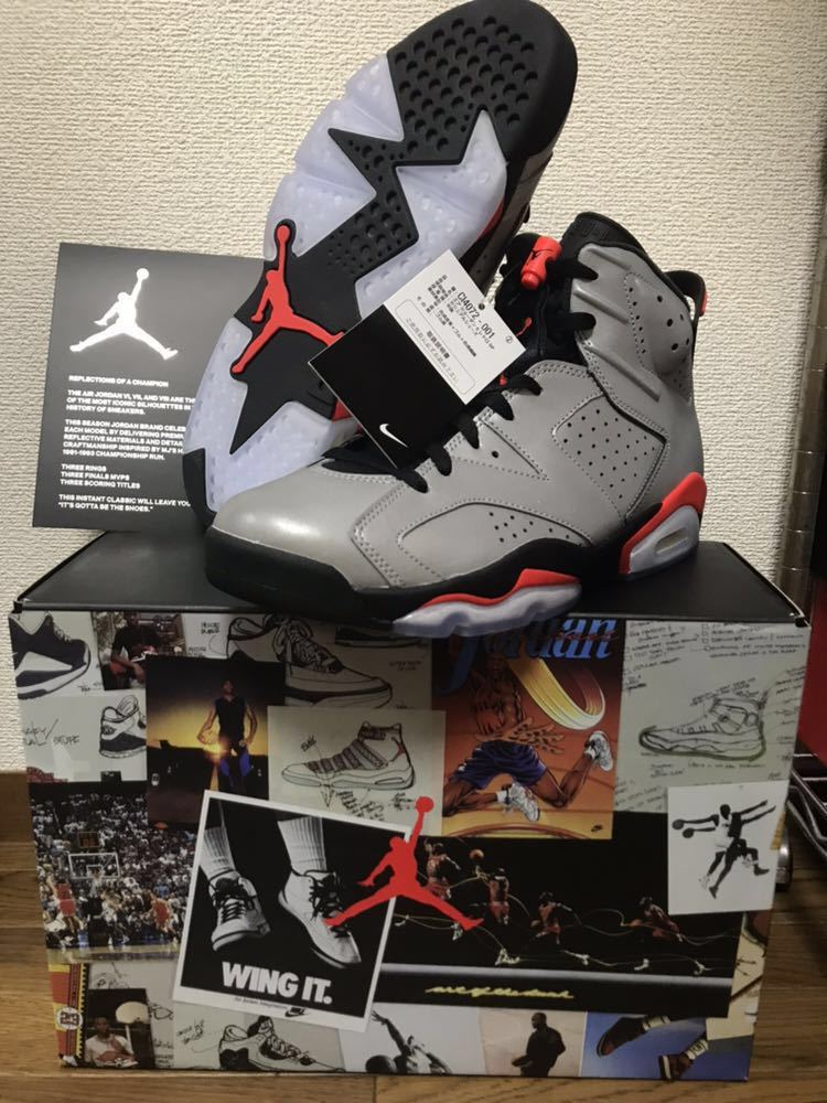 納品書付 試着ナシ 26.5cm AIR JORDAN 6 RETRO SP REFLECT SILVER INFRARED-BLACK ...