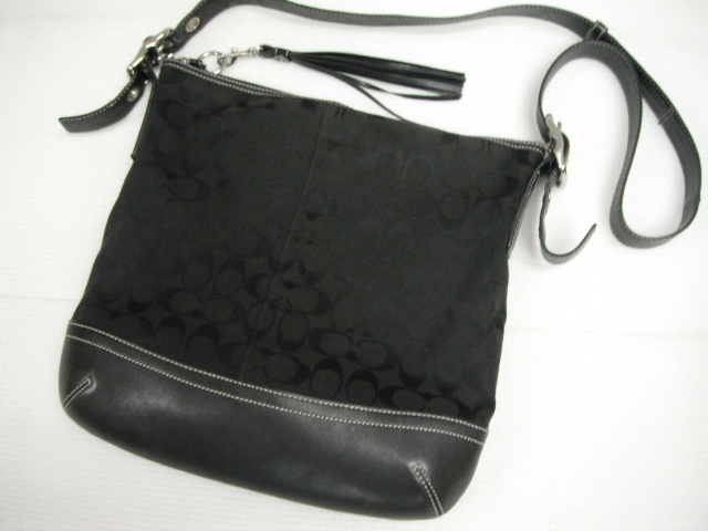 COACH コーチ シグネチャー ソフトスリムミディアムダッフル ショルダー バッグ 9349 ブラック 黒 定形外特定記録付860円 G6 ...