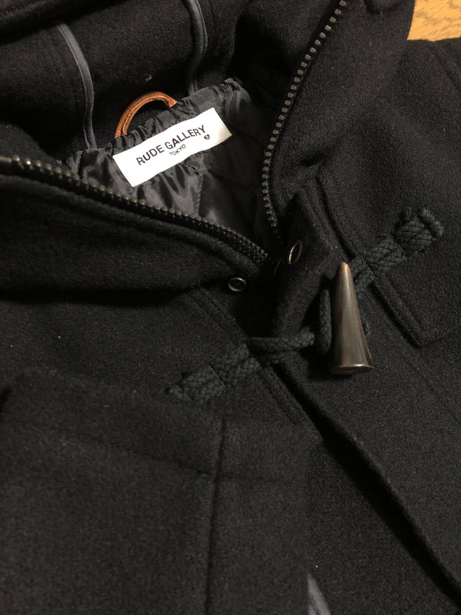 RUDE GALLERY 16AW 定価68 040 DUFFLE COAT SHORT レザー切替 ウールメルトンダッフルコート 3 M ...