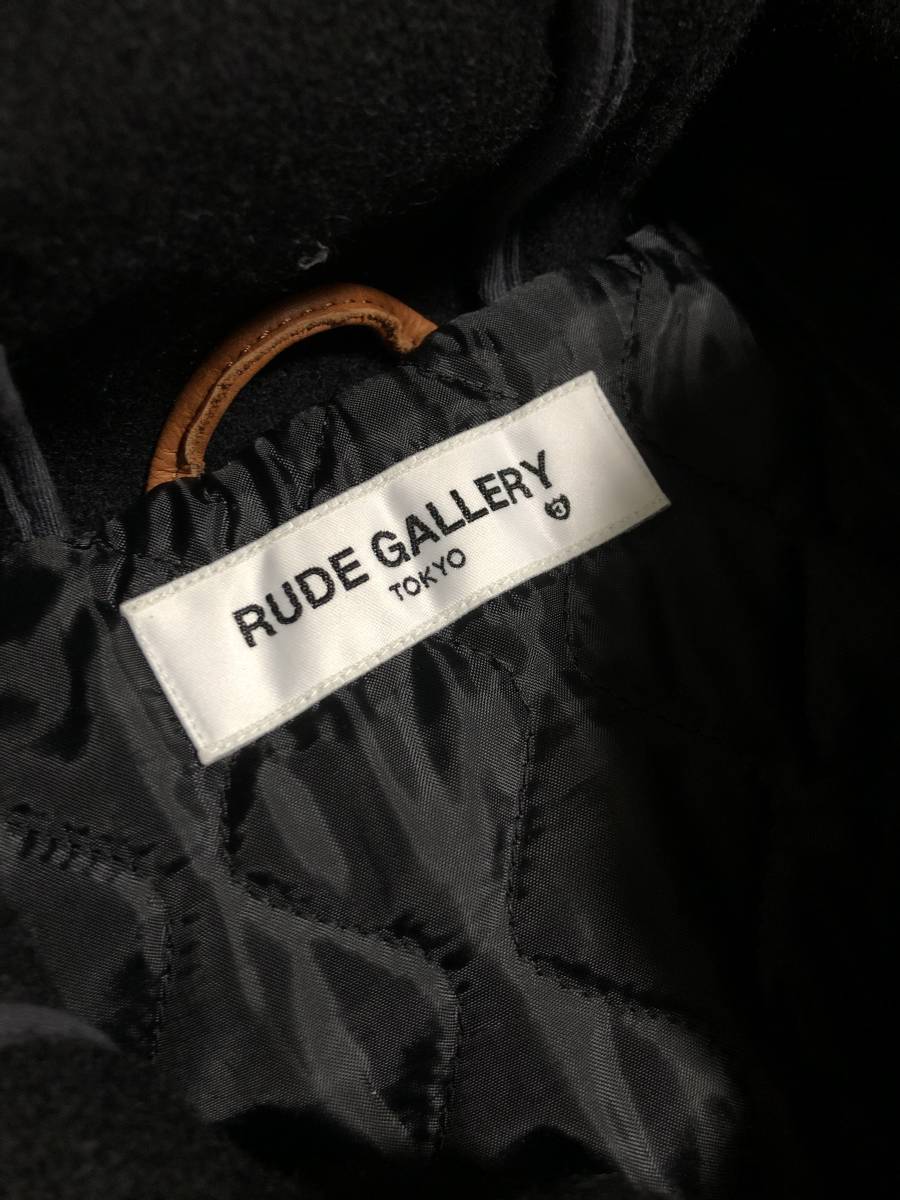 RUDE GALLERY 16AW 定価68 040 DUFFLE COAT SHORT レザー切替 ウールメルトンダッフルコート 3 M ...