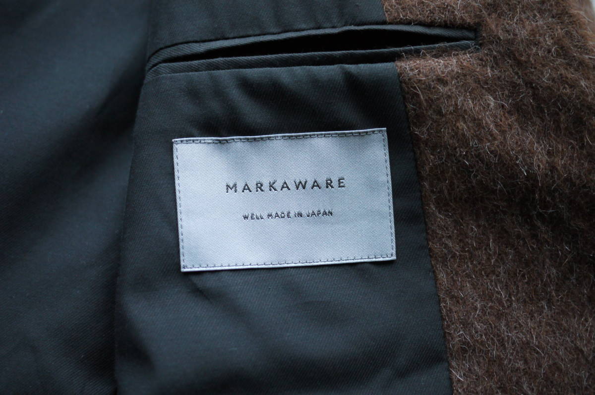 MARKAWARE NO COLLAR JACKET BROWN 100% NATURAL COLOR ALPACA BEAVER マーカウェア ジャケット(marka)｜売買された ...
