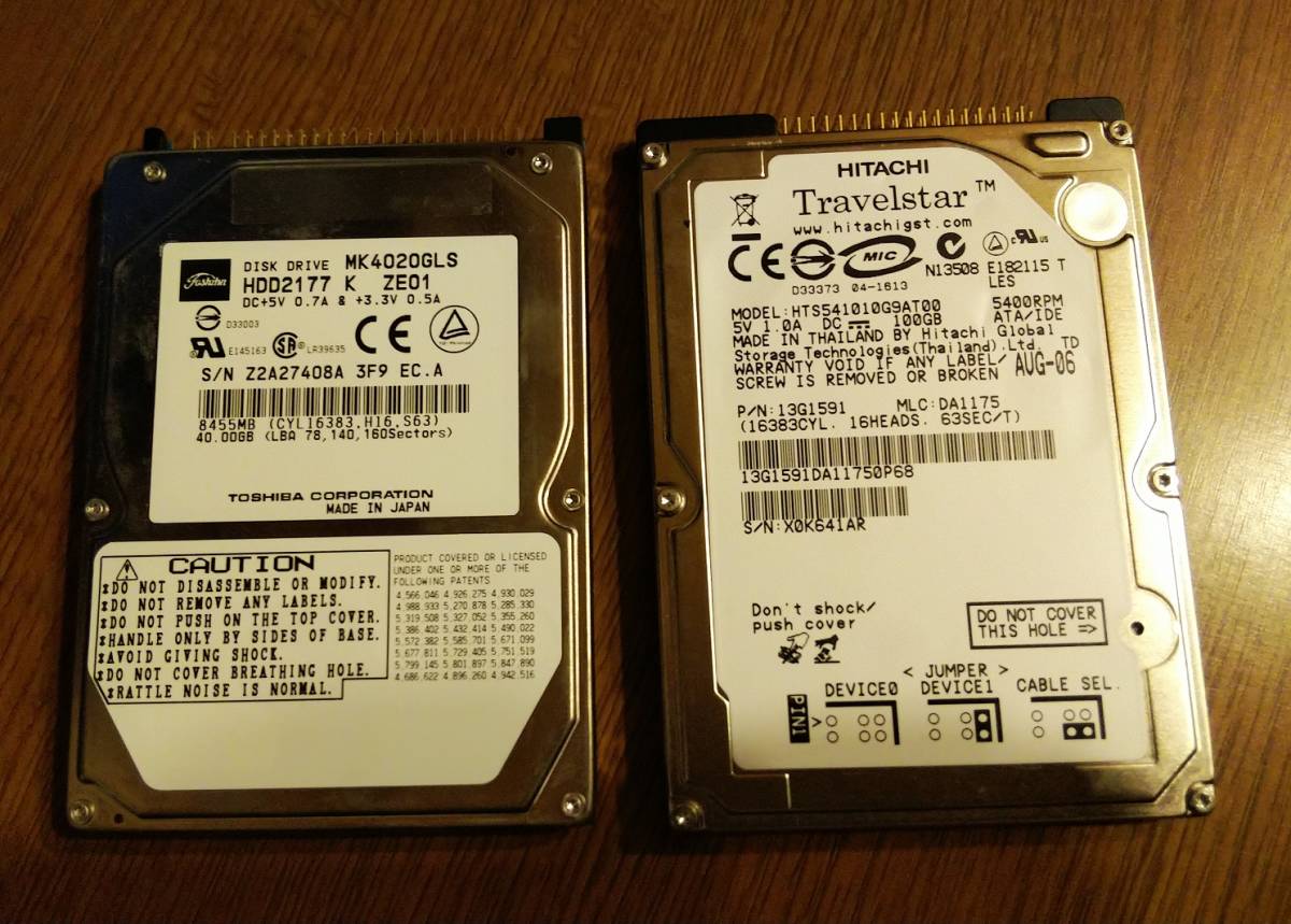 2.5インチ Ultra ATA HDD×2台 40GB＋100GB HDDケース付き 1円スタート(100GB～)｜売買されたオークション ...