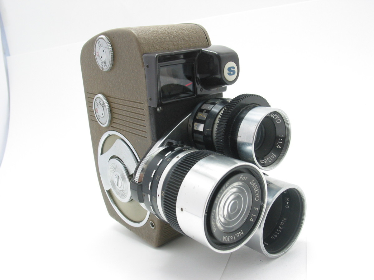 ハローカメラ 8251 Sankyo 8-E SANKYO 13mm/38mm f1.4 2本ターレット+露出計 ダブル8 一応 ジャンク 1円スタート(8ミリ)｜売買されたオークション情報 ...