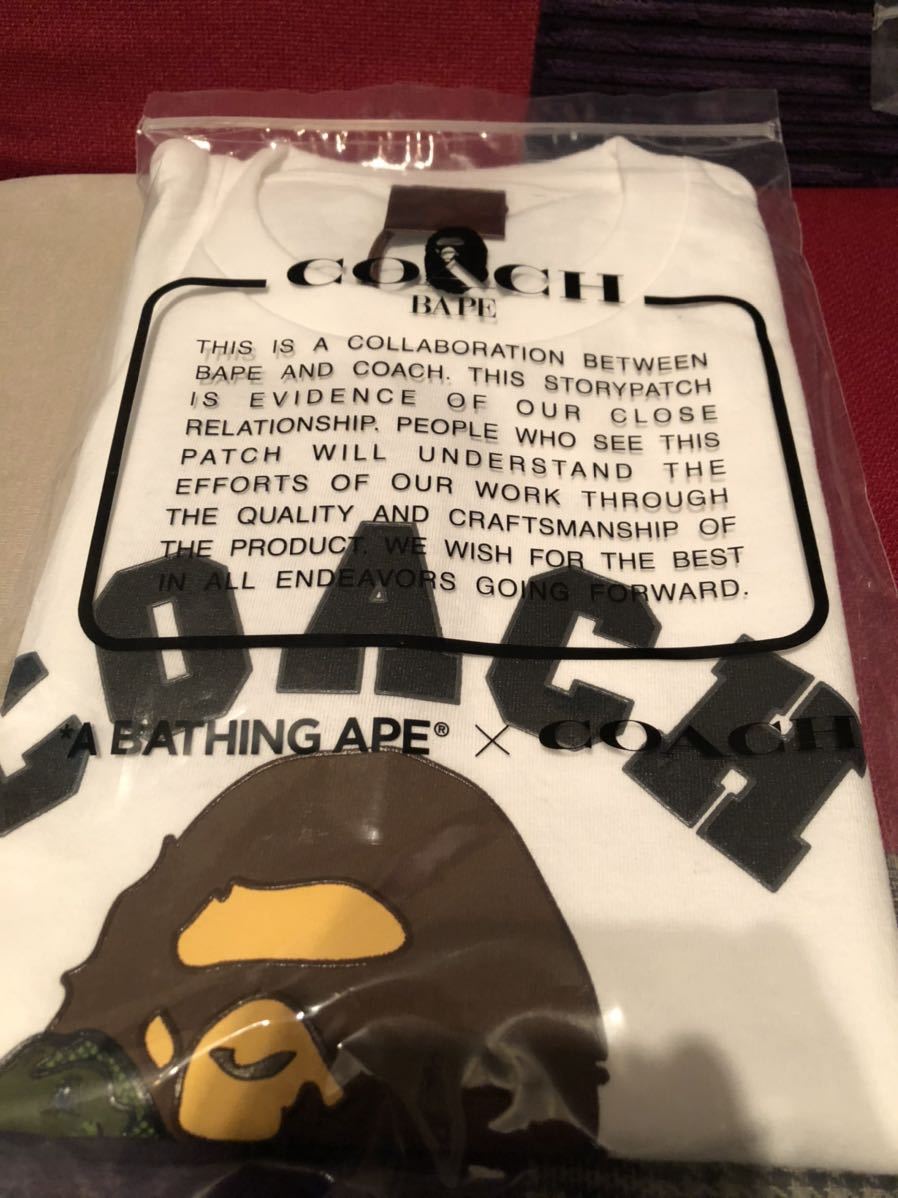 A BATHING APE coach エイプ コーチ コラボ Tシャツ Sサイズ 直営店 正規品 激レア ホワイト レシートあり(Sサイズ ...
