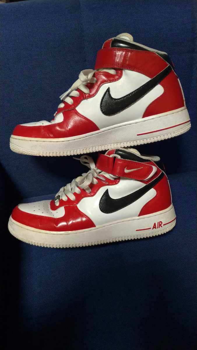 NIKE AIR FORCE 1 MID 26cm us8 ナイキ エアフォース1 カスタムペイント カスタムスニーカー シカゴ ブルズ ...