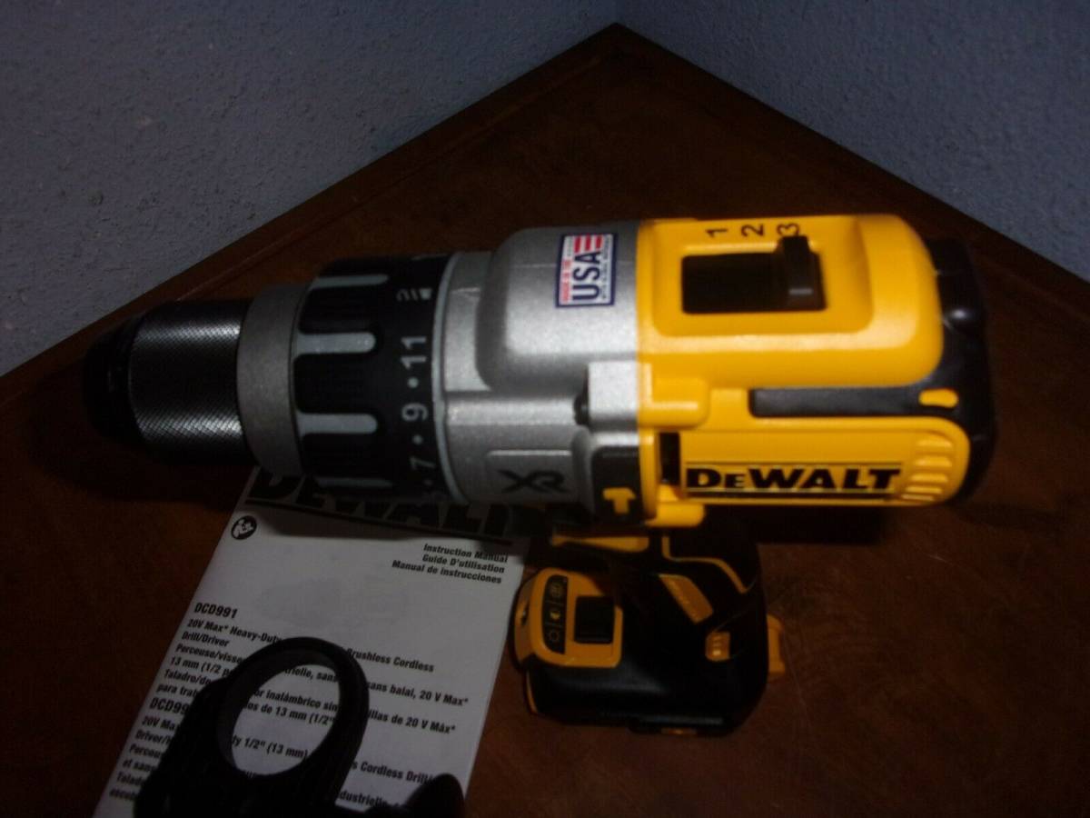 Dewalt DCD996B 20V Max XR Cordless 1/2 3 Speed Hammer Drill Driver Tool ...