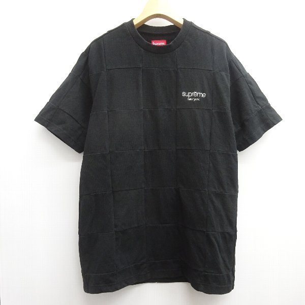 18AW Supreme シュプリーム Patchwork Pique Tee パッチワークピケTシャツ S ブラック 黒 鹿の子 半袖 切替 クラシックロゴ 刺繍(Sサイズ以下)｜売買された ...