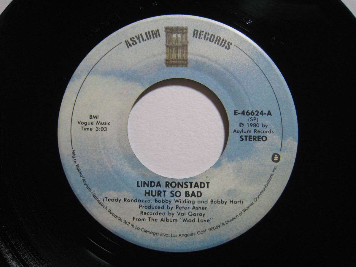 7” LINDA RONSTADT / HURT SO BAD US盤 リンダ ロンシュタット 涙がいっぱい(L)｜売買されたオークション情報 ...