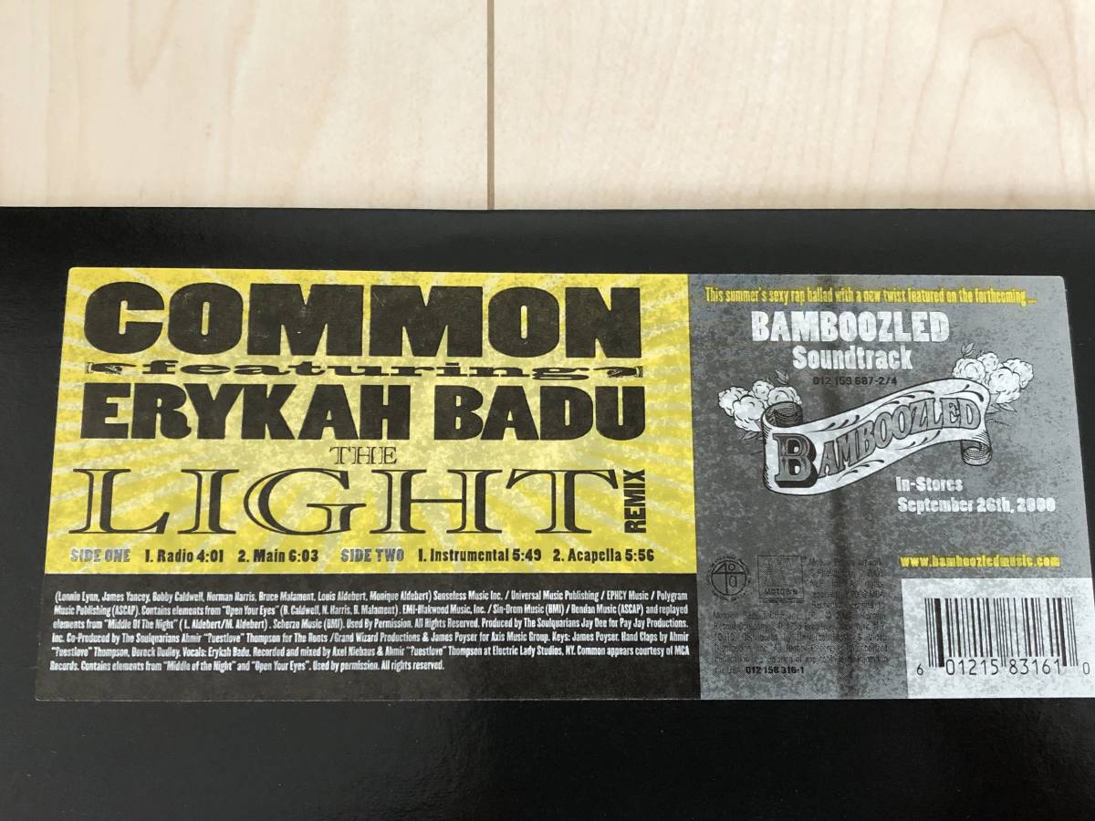 COMMON featuring ERYKAH BADU / THE LIGHT REMIX 12" アナログ盤 JAY DEE ...