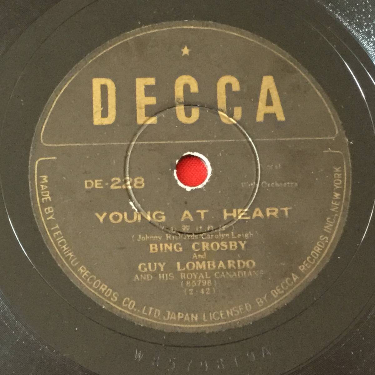 BING CROSBY YOUNG AT HEART/BING CROSBY GET SO LONELY/SP盤 DE-228(ジャズ)｜売買 ...