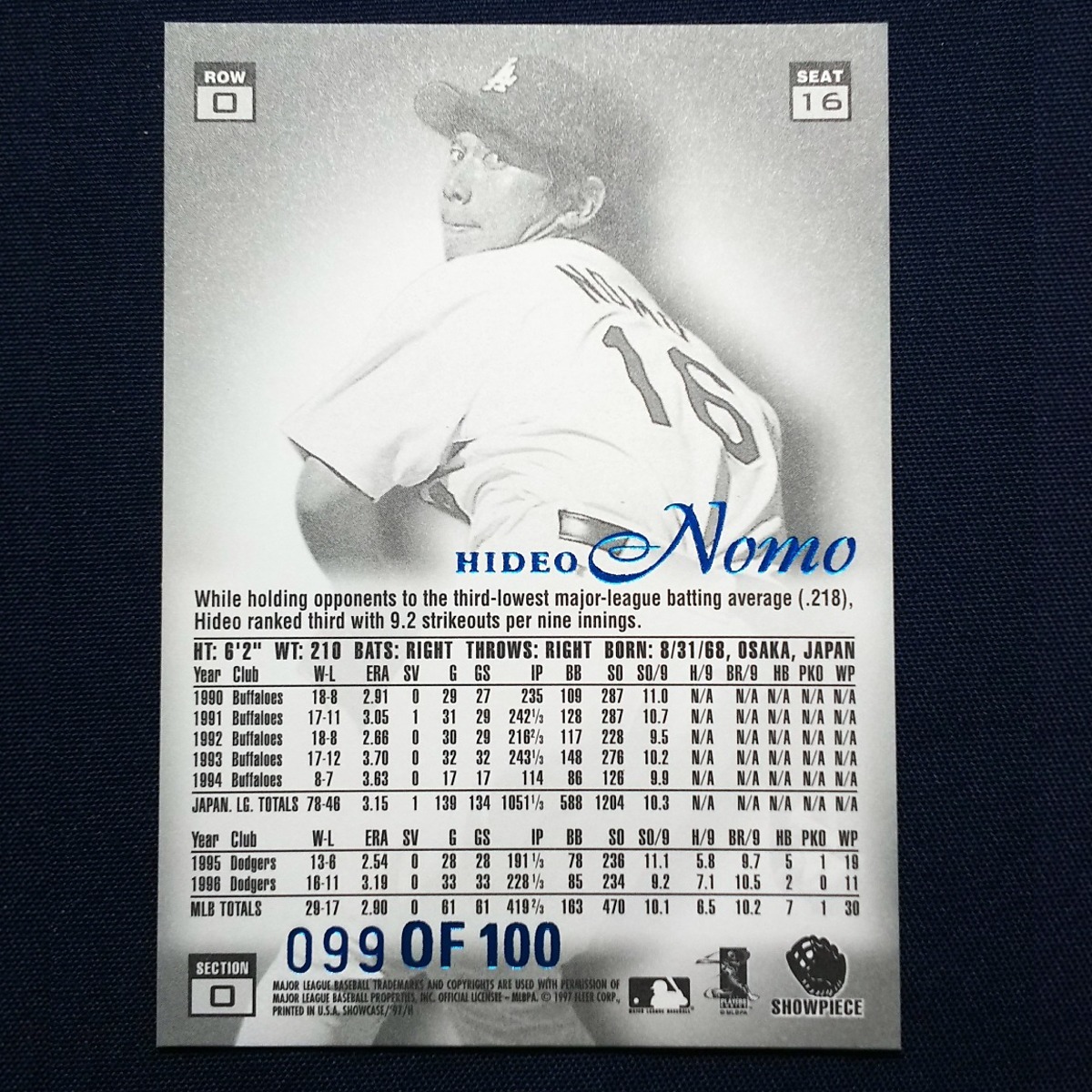 99/100 Legacy H.Nomo Flair Showcase Legacy Collection 検索：野茂英雄 Row0 ...