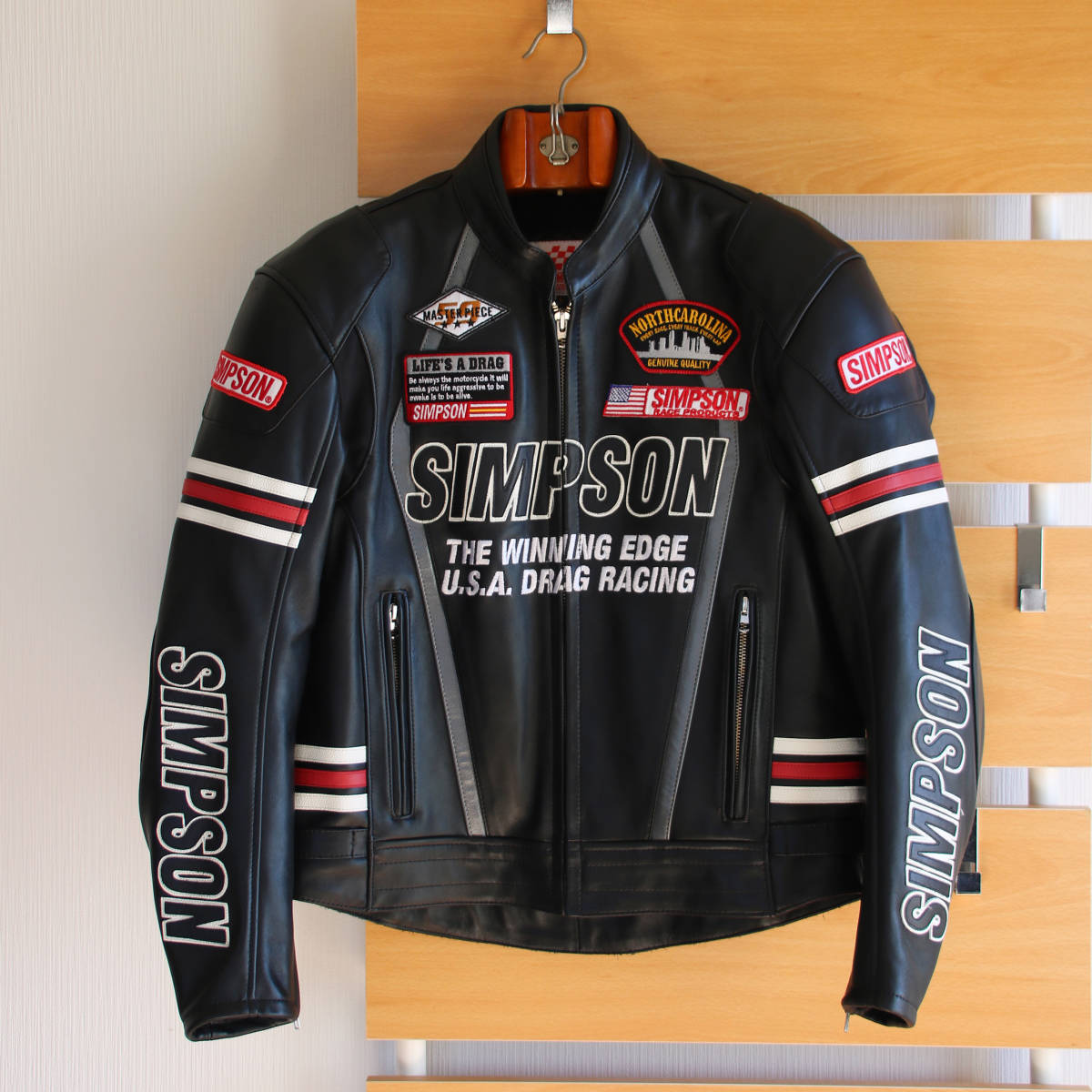 シンプソンレザージャケット 本革 SLJ-7112 SIMPSON LEATHER JACKET ライダースジャケット(Lサイズ)｜売買された ...