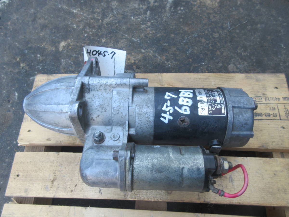 UH045-7 6BB1 セルモーター スターター HITACHI 日立 ISUZU DENSO 建設機械 建機 ユンボ(建設機械、重機 ...