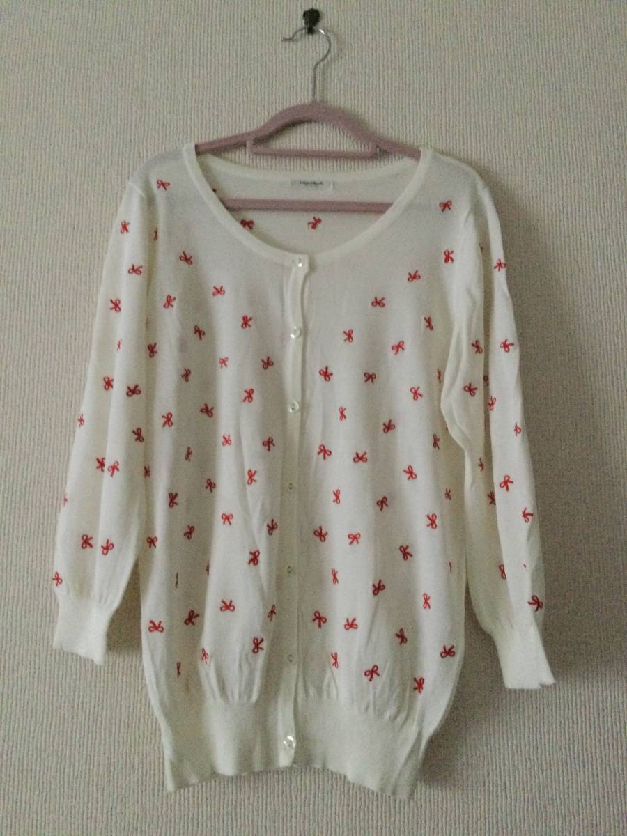 Comfort basic コンフォート ベーシック 薄手 リボンカーディガン サイズL ホワイト 刺繍(Lサイズ)｜売買されたオークション情報、yahooの商品情報をアーカイブ公開 ...