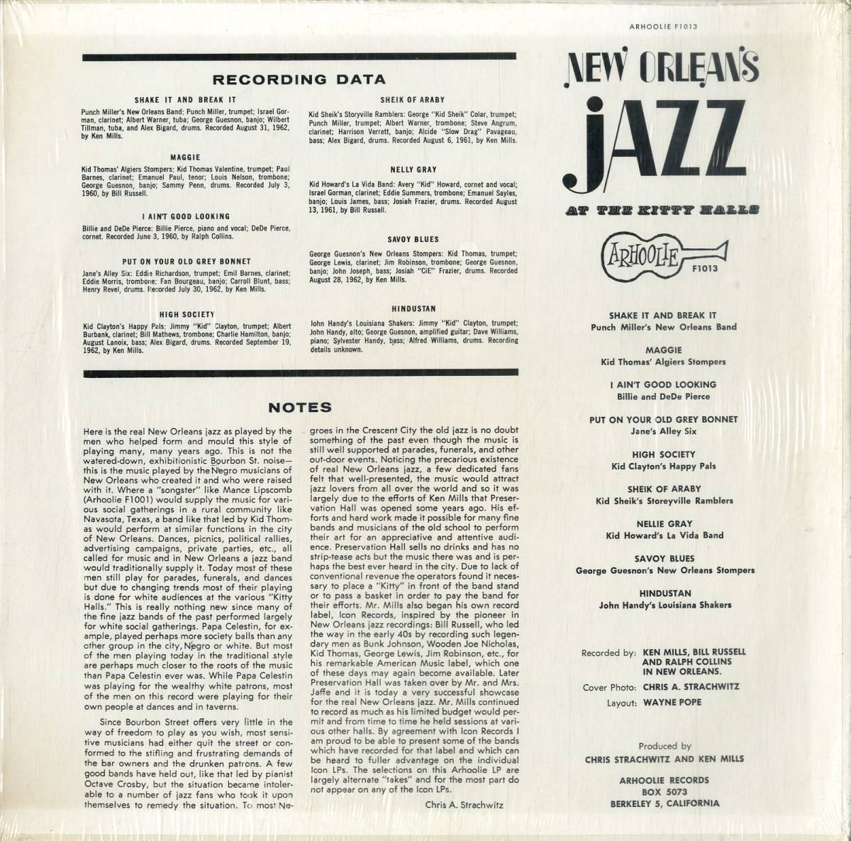 A00461517/LP/Punch Millers New Orleans Band / Kid Thomas Algiers Stompers / Billie & DeDe Pierce ...