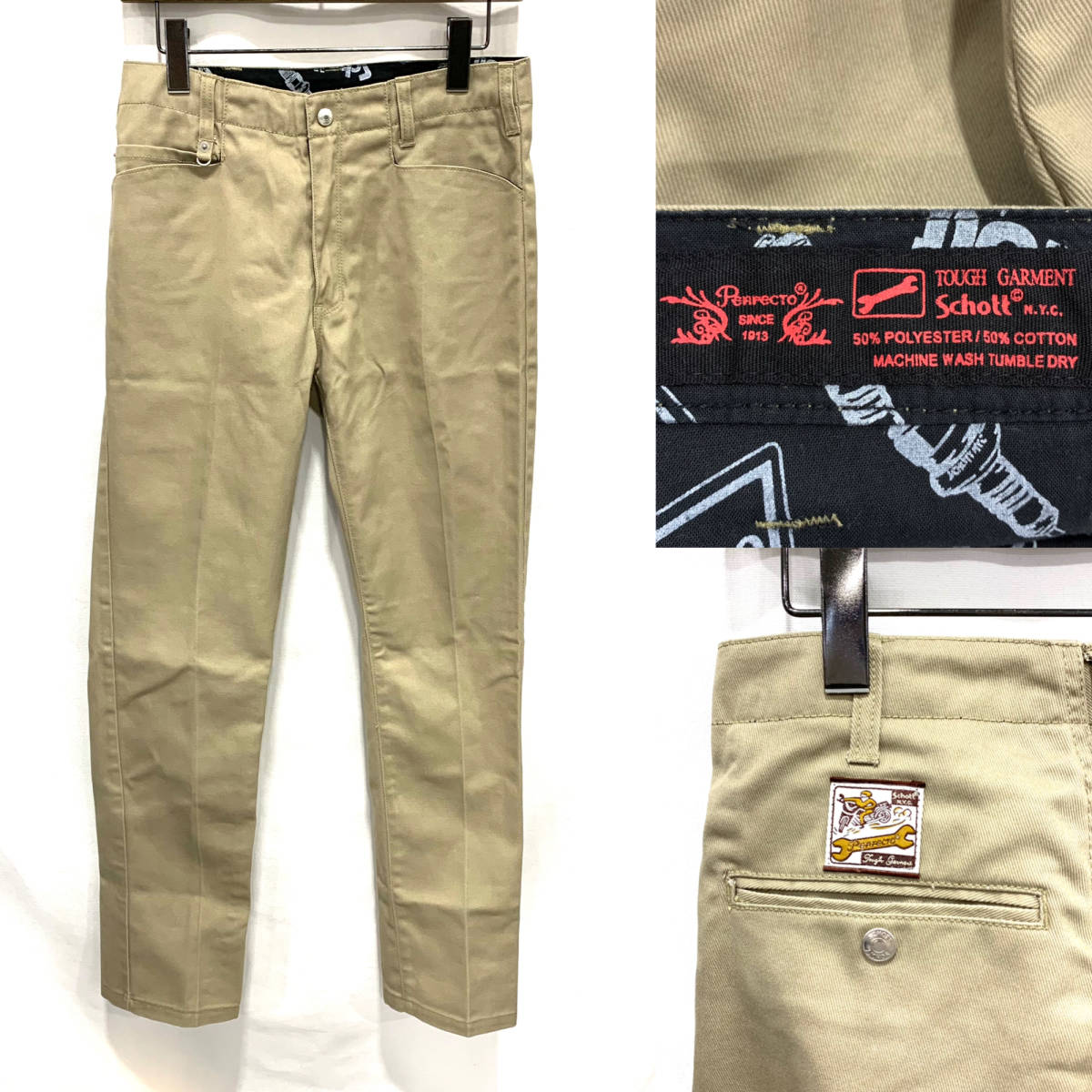 Schott ショット ワークパンツ ボトムス ベージュ カーゴパンツ 古着 ヴィンテージ SIZE:28 0623KH①(ボトムス)｜売買されたオークション情報、yahooの商品情報を ...