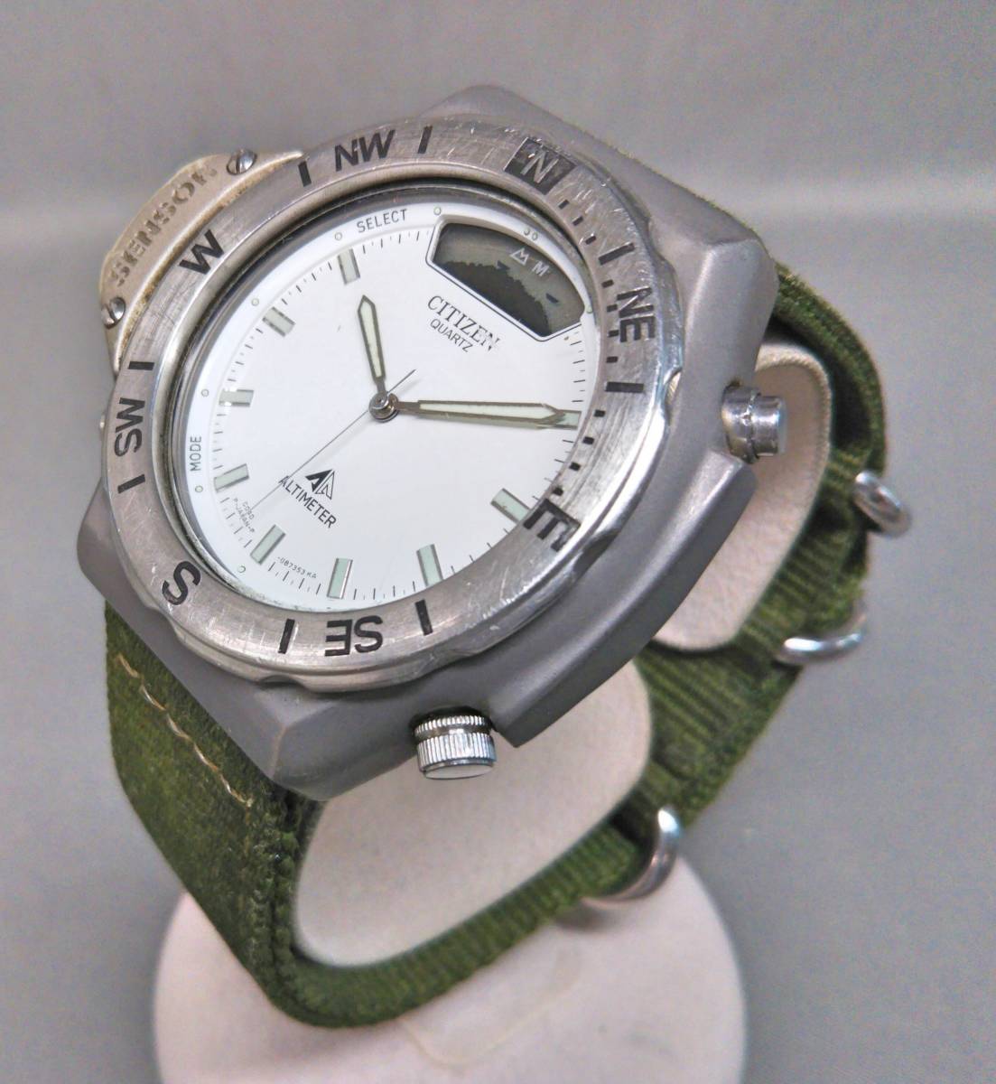 ジャンク 現状品 シチズン アルティメーター CITIZEN ALTIMETER メンズ クォーツ チタン デジアナ C040-088450 ...