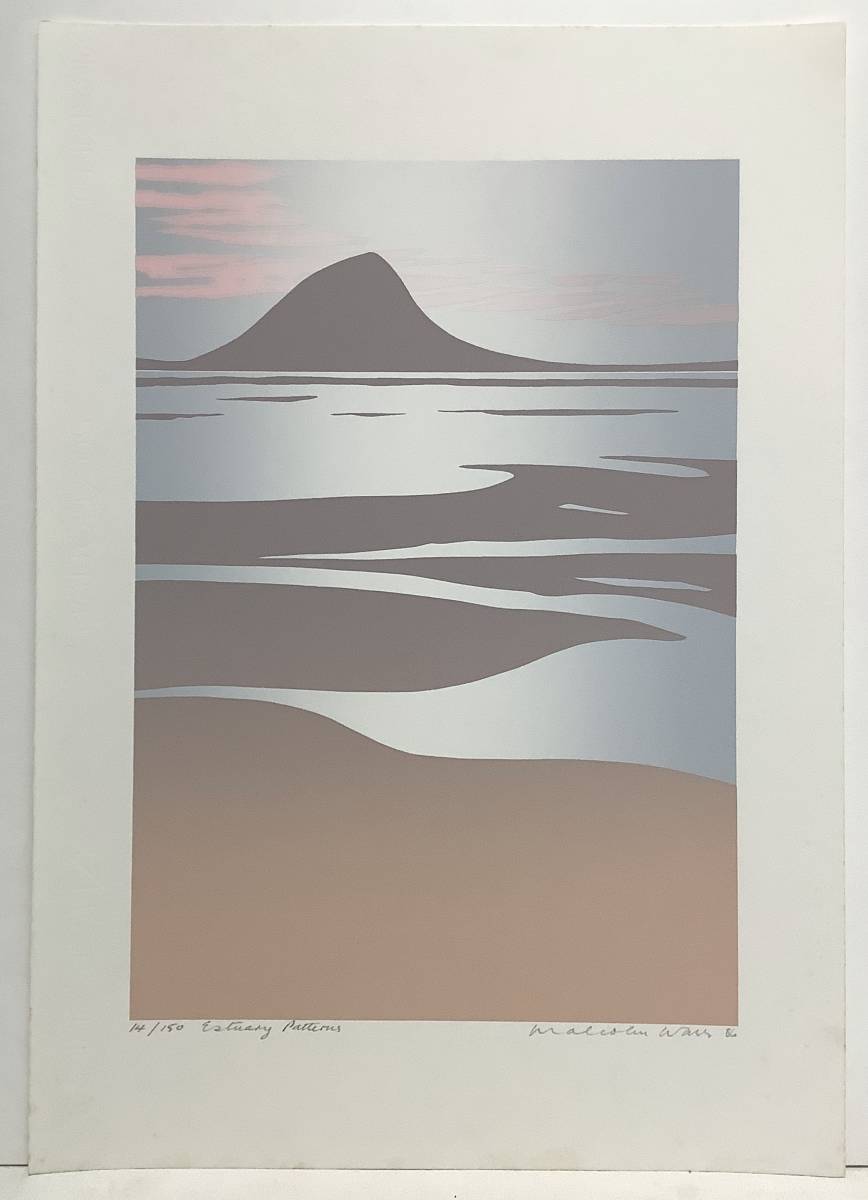 Malcolm Warr Estinary Patterns シルクスクリーン ed.14/150. 鉛筆サイン シートのみ 1986年制作 ...