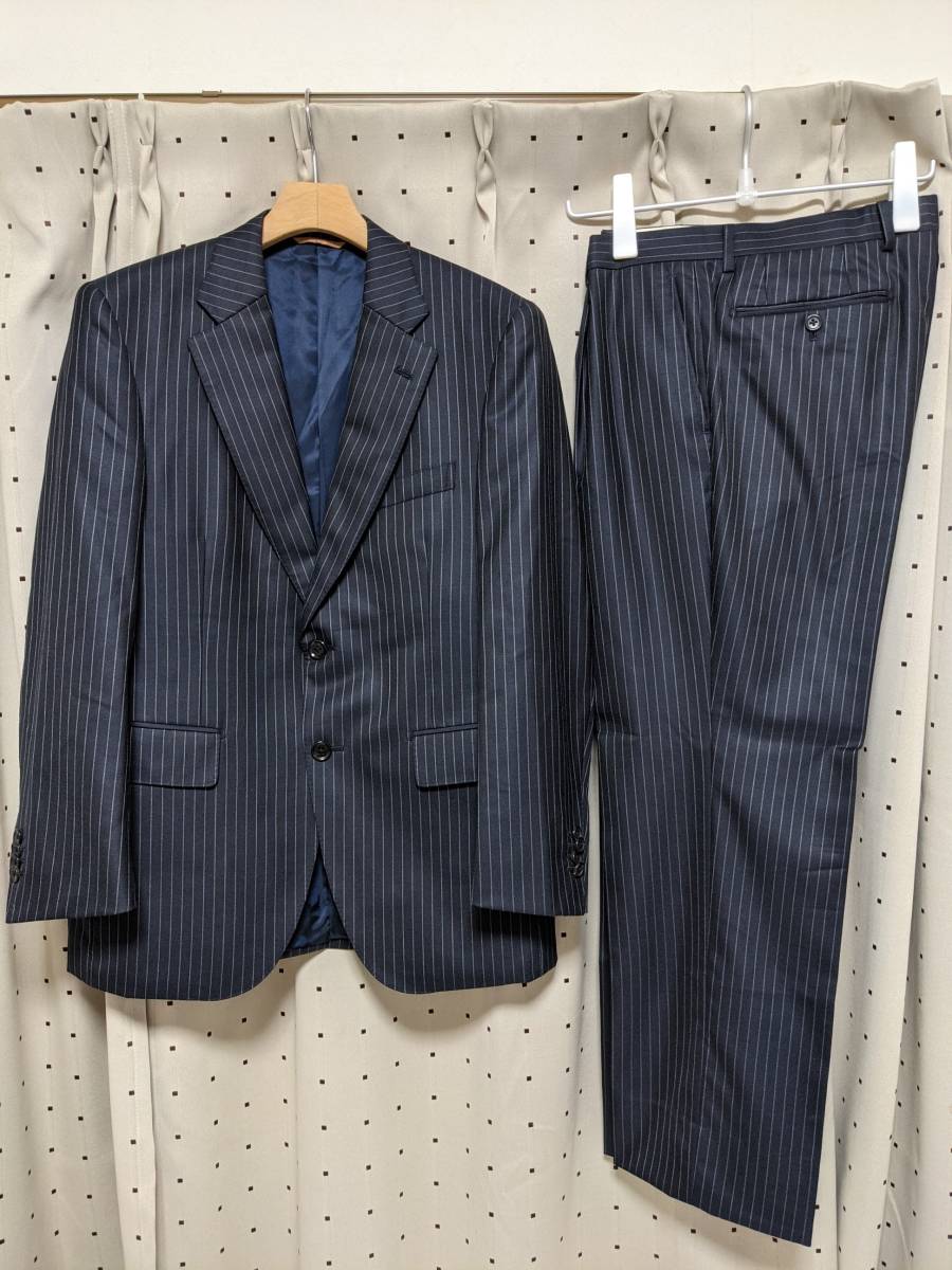 同様品 dunhill ダンヒル ROTUSTAMY Super120's ストライプ ウールカシミヤ スーツ セットアップ ジャケット パンツ ダークネイビー(その他)｜売買された ...