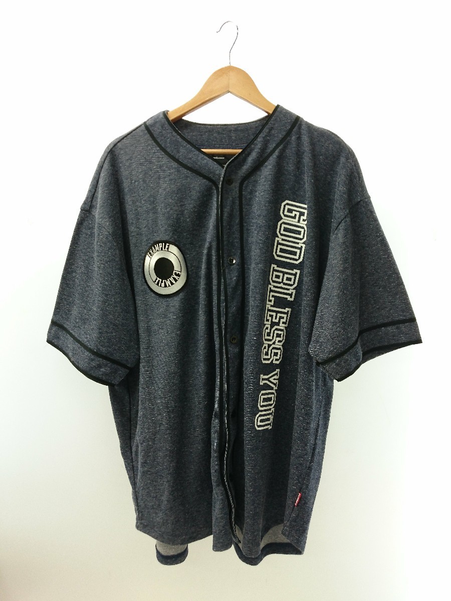 EXAMPLE GOD BLESS YOU BASEBALL SHIRTS/ベースボールシャツ/XL/インディゴ(XLサイズ以上)｜売買された ...