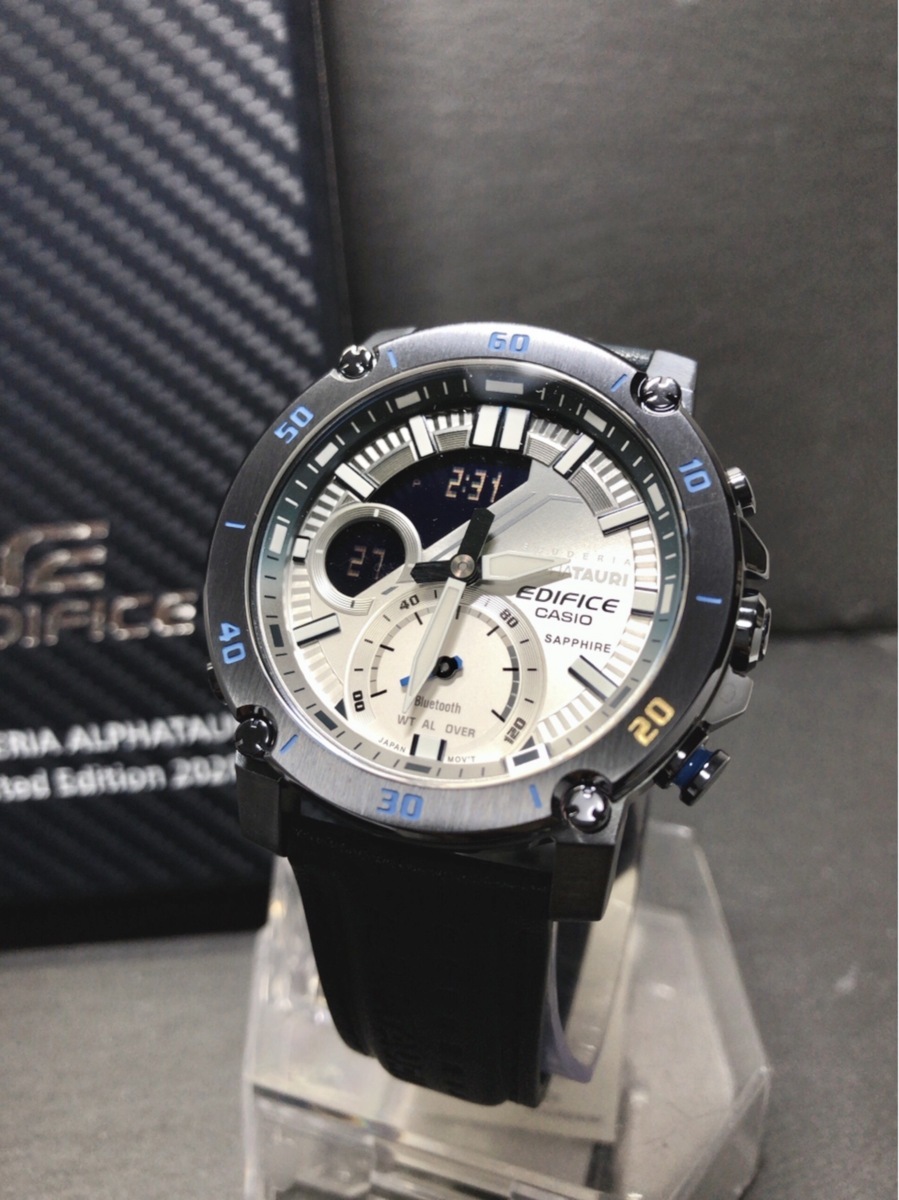 CASIO カシオ 正規品 EDIFICE エディフィス 腕時計 スクーデリア アルファタウリ シルバー 10気圧防水 アナデジ腕時計 ECB ...