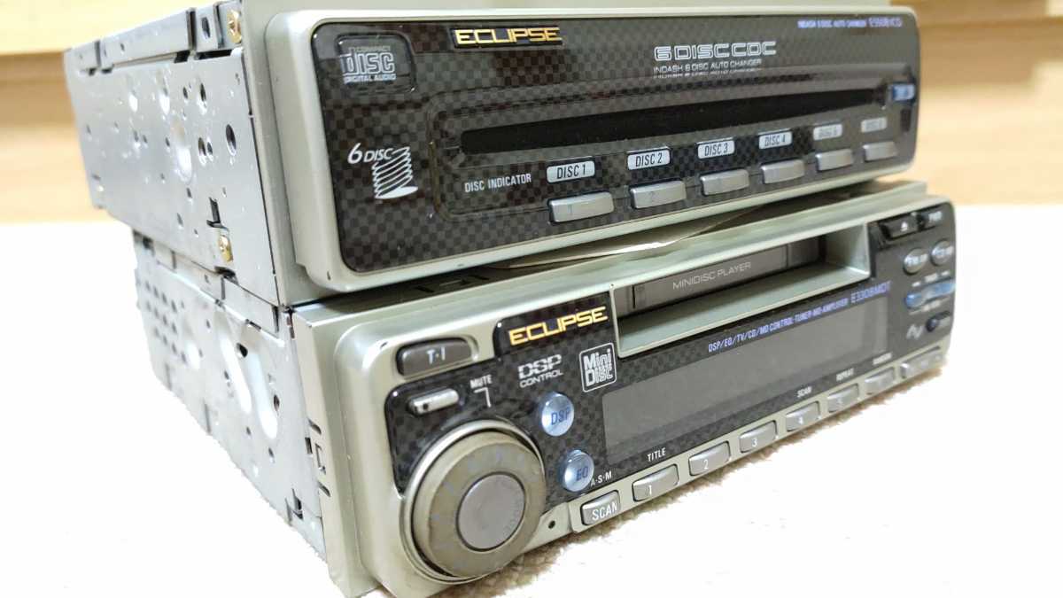 倉庫整理 ジャンク イクリプス ECLIPSE 1DIN デッキ E3308MDT E5508ICD 2台セット 6ディスク チェンジャー CD MD 部品取り用(イクリプス)｜売買された ...