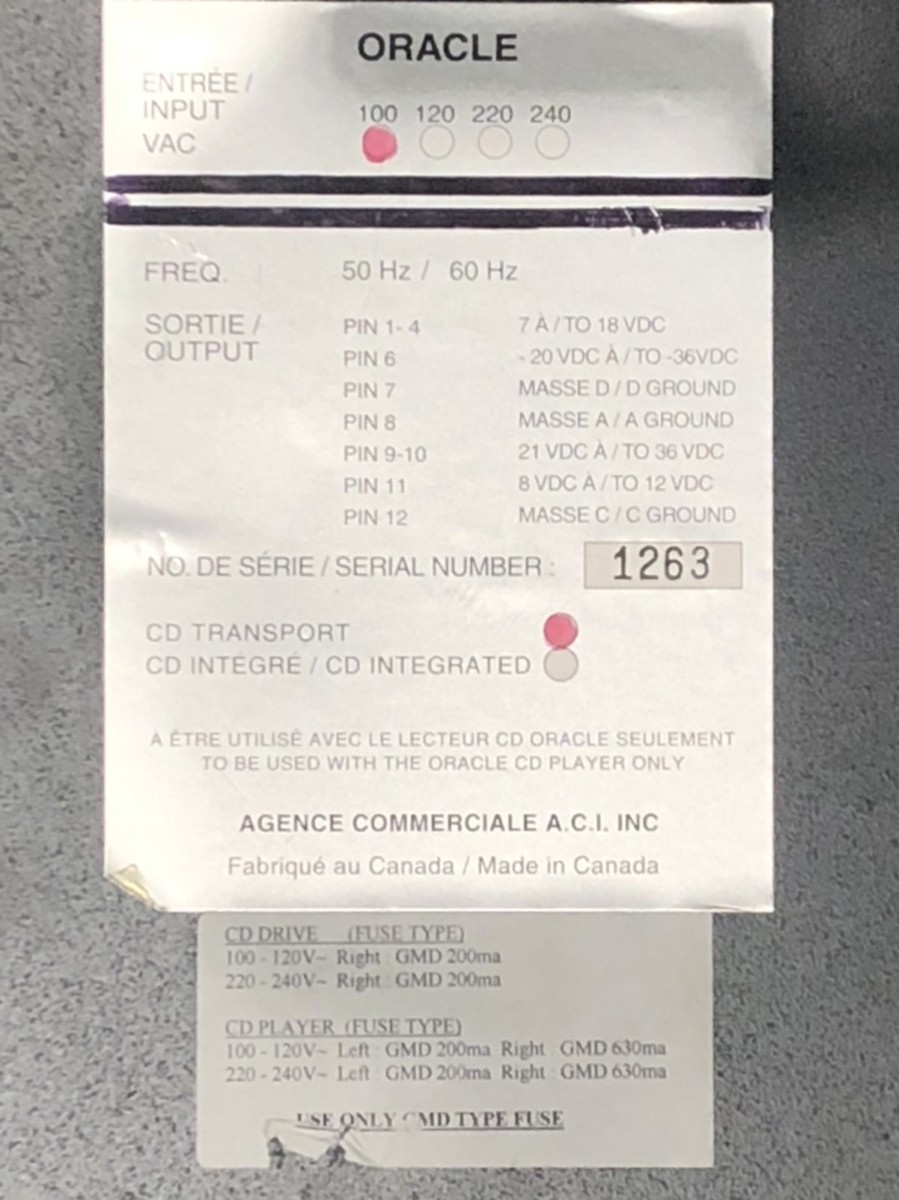ORACLE CD2000 オラクル CDトランスポート/CDプレイヤー(一般)｜売買されたオークション情報、yahooの商品情報をアーカイブ ...