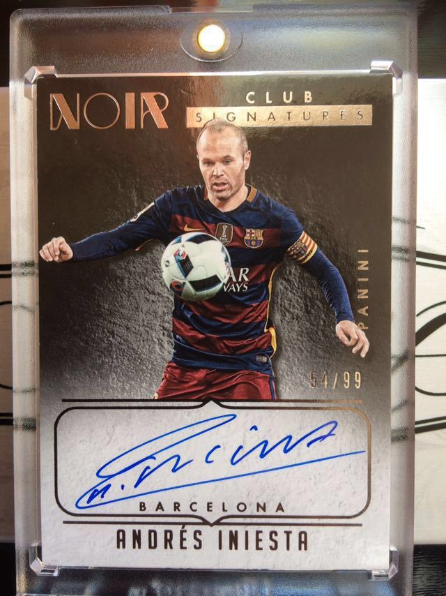 2016-17 Panini Noir Soccer Club Signatures Andres Iniesta /99 イニエスタ ...