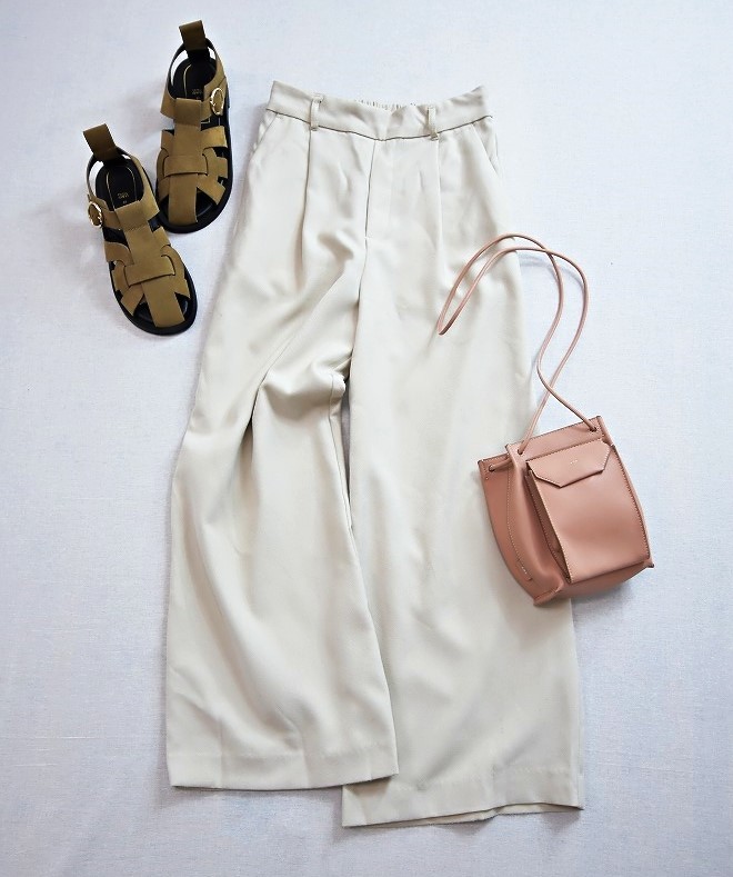 ROPE PICNIC ロペ ウエスト ゴム ガウチョパンツ スラックス カジュアル パンツ ライトベージュ系 size36(Sサイズ)｜売買されたオークション情報、yahooの商品情報を ...