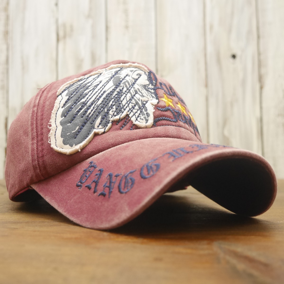 Pashion Jamont Cap ダメージキャップ レッド ビンテージ加工 男女OK 送料\350 メンズ レディース サイズ調整可(野球 ...