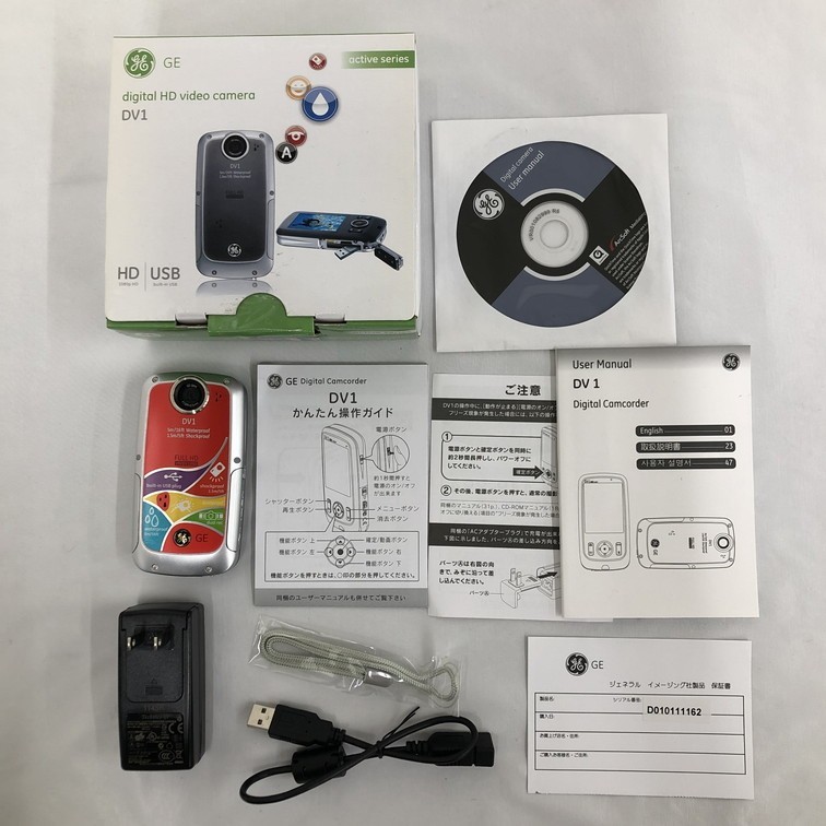 1419247 GE digital HD video camera DV1 箱 付属品付き 通電確認済み 動作未確認(デジタルビデオカメラ ...
